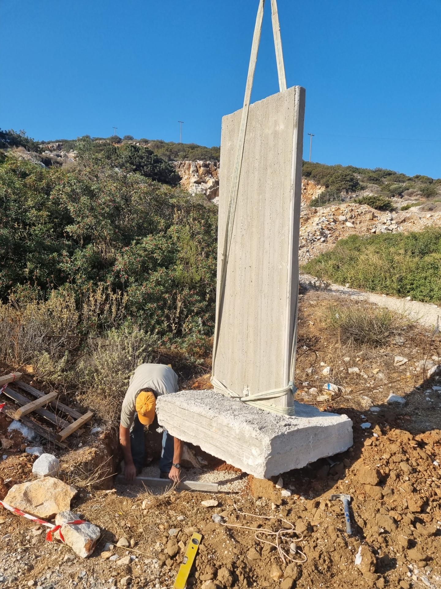 Installation of information boards - Paros Ancient Marble Quarries Park